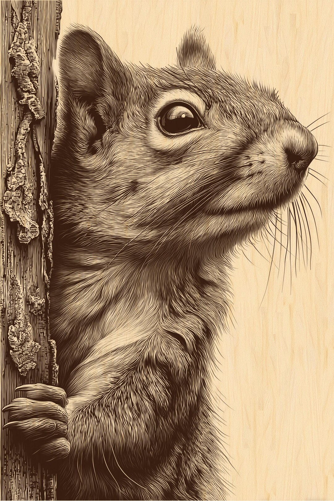 Squirrel Engraving PNG | Rustic Woodland Animal Clipart | Cute Wildlife ...