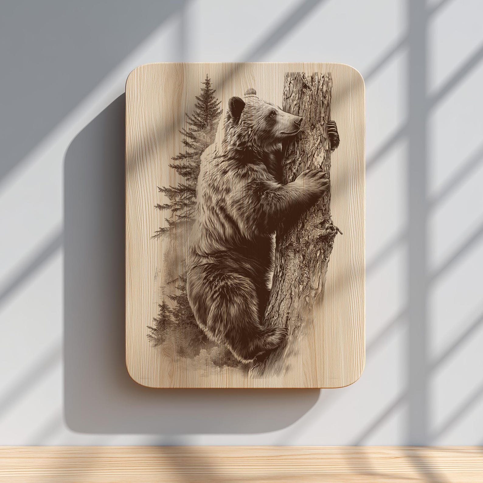 Climbing Bear Engraving PNG | Rustic Wildlife Art | Laser & CNC ...