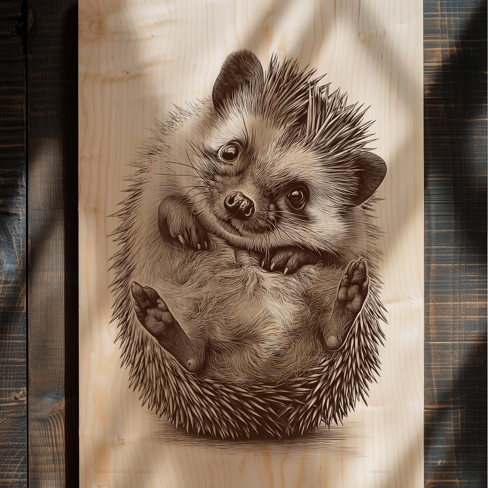 Baby Hedgehog Engraving PNG | Cute Farmhouse Wall Art | Rustic Animal ...