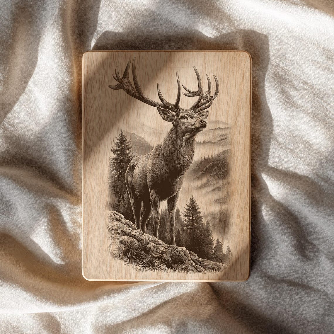 Majestic Elk Engraving PNG – Wild Deer Woodland Laser Engraving File ...