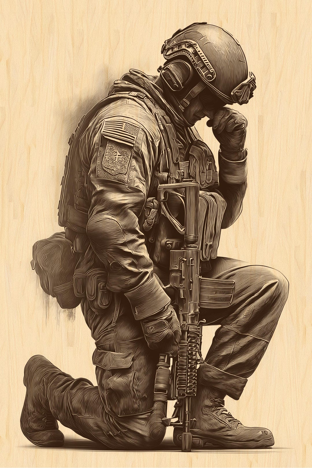 Soldier Engraving PNG | Military Tribute Laser Engraving File | Fallen ...