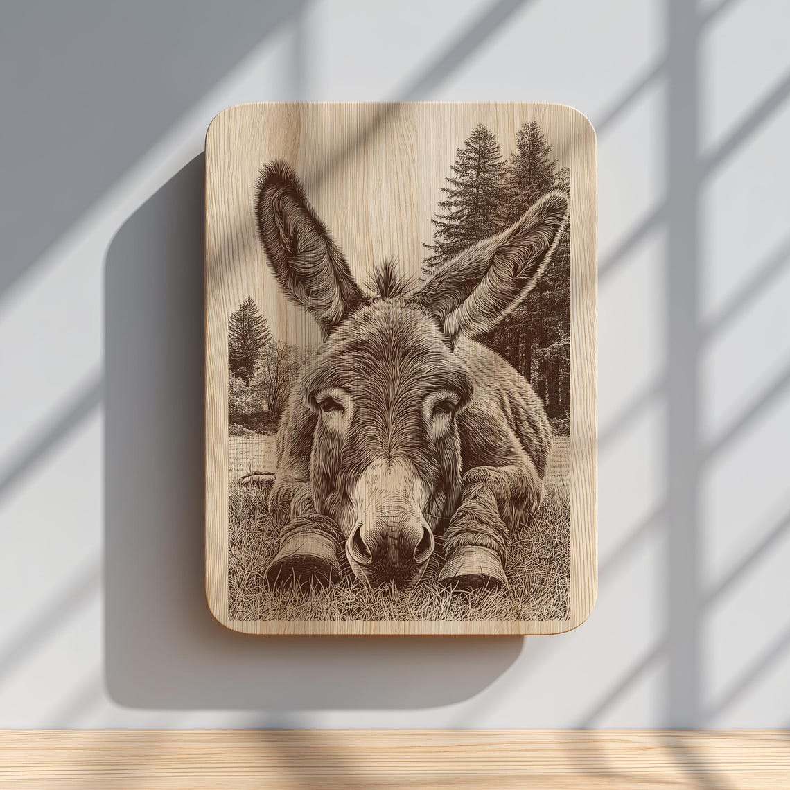 Funny Donkey Wood Engraving PNG | Lazy Farm Animal Rustic Laser File ...