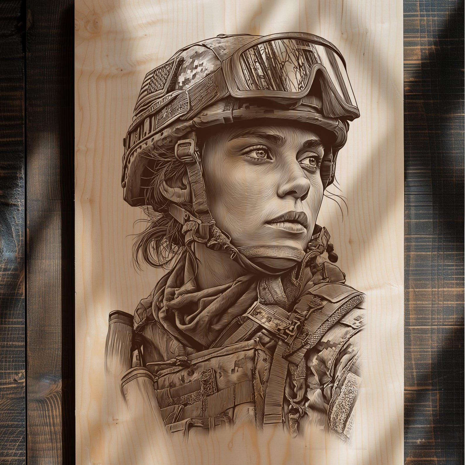 Female Soldier Engraving PNG | Military Warrior Portrait Artwork ...