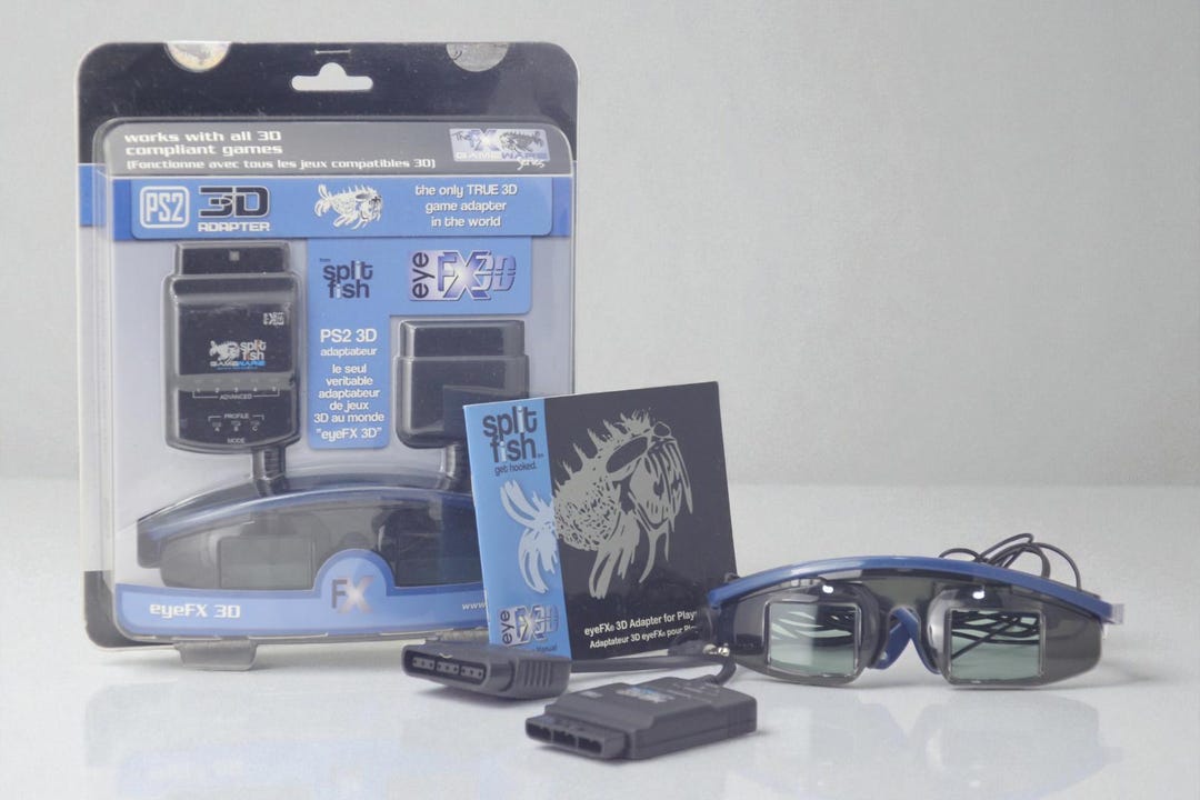 PS2 Splitfish Eyefx 3D Glasses & Adapter - NEW / SEALED - - Etsy