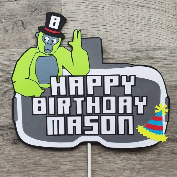 Gorilla Tag Birthday Cake Topper - Etsy