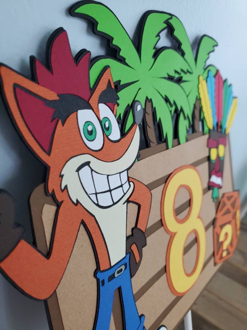 Crash Birthday Party Gamer Birthday Crash Cake Topper Pick - Etsy