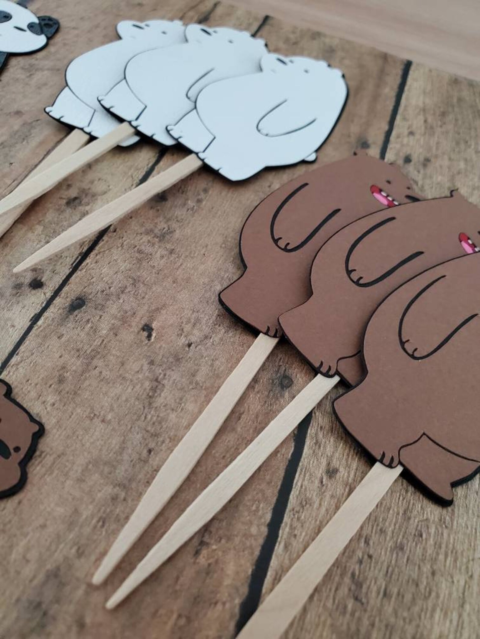 We Bare Bears Cupcake Toppers We Bare Bears Birthday - Etsy