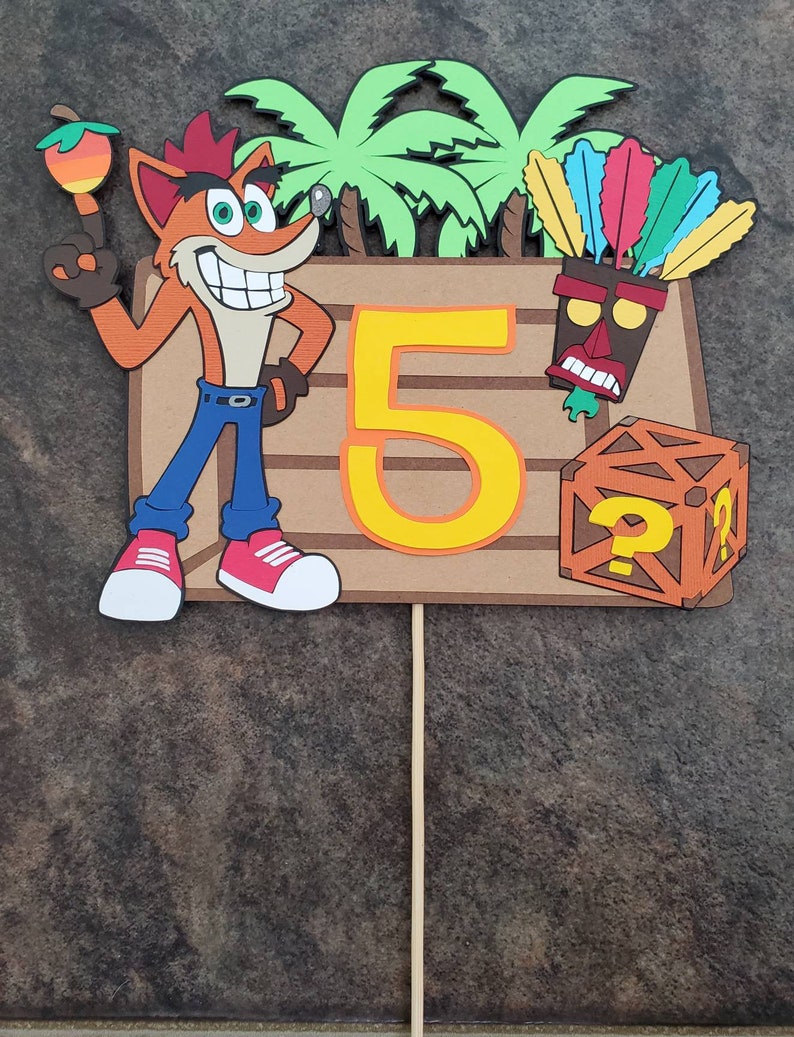Crash Birthday Party Gamer Birthday Crash Cake Topper Pick - Etsy