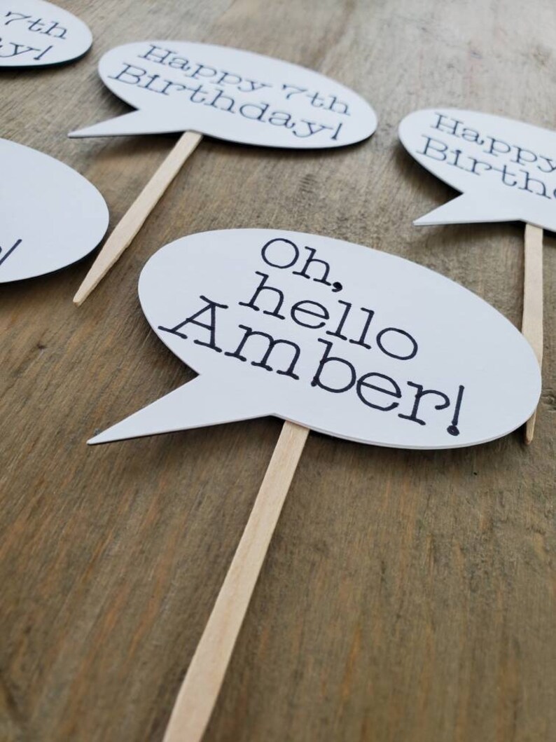 Thought Bubble Cupcake Toppers, Talk Bubble Cupcake Toppers 1-sided ...