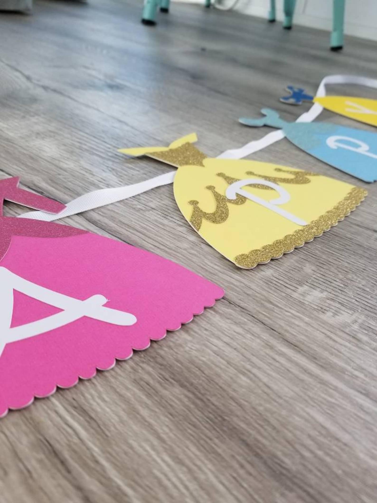 Princess Birthday Banner Princess Dresses Banner Disney - Etsy