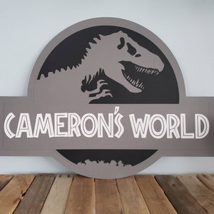 Jurassic Park Birthday Party Wall Sign, Jurassic World Door Sign Diecut ...