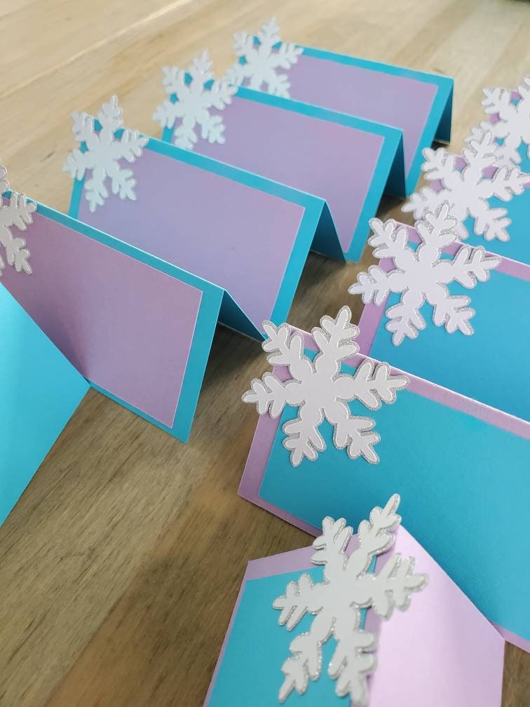 Frozen Birthday Table Tents: Snowflake Winter Party Decorations (set of ...