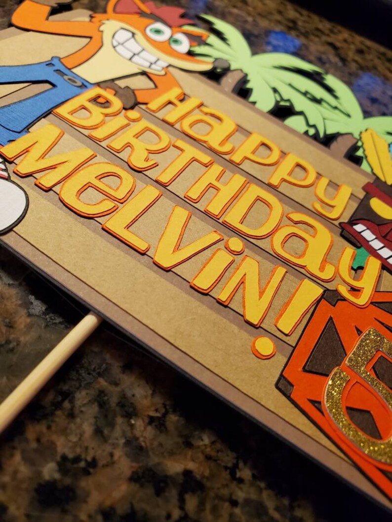 Crash Birthday Party Gamer Birthday Crash Cake Topper Pick - Etsy