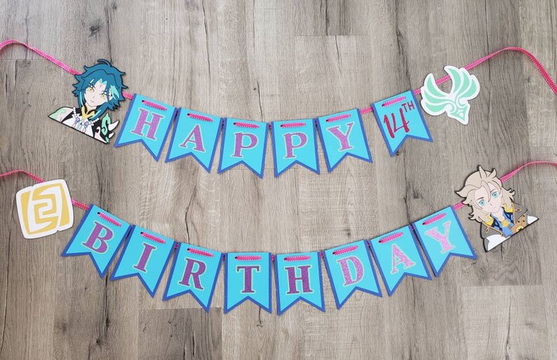 Anime Birthday Banner Genshin Birthday Decorations | Etsy