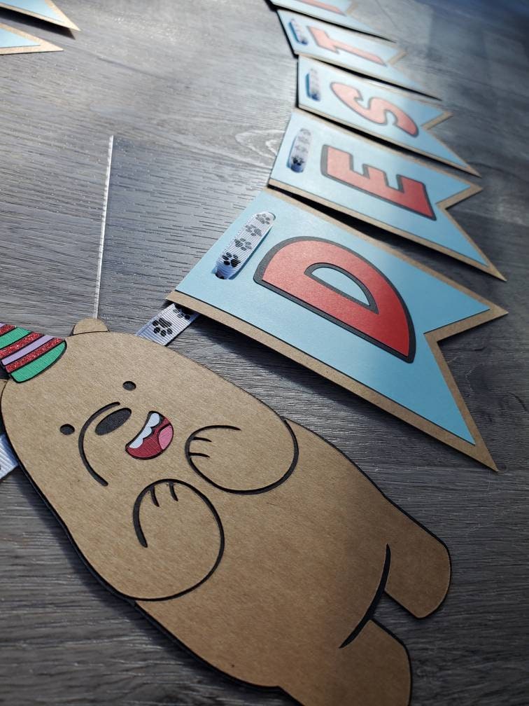 We Bare Bears Birthday Banner, We Bare Bears Decorations Diecut ...