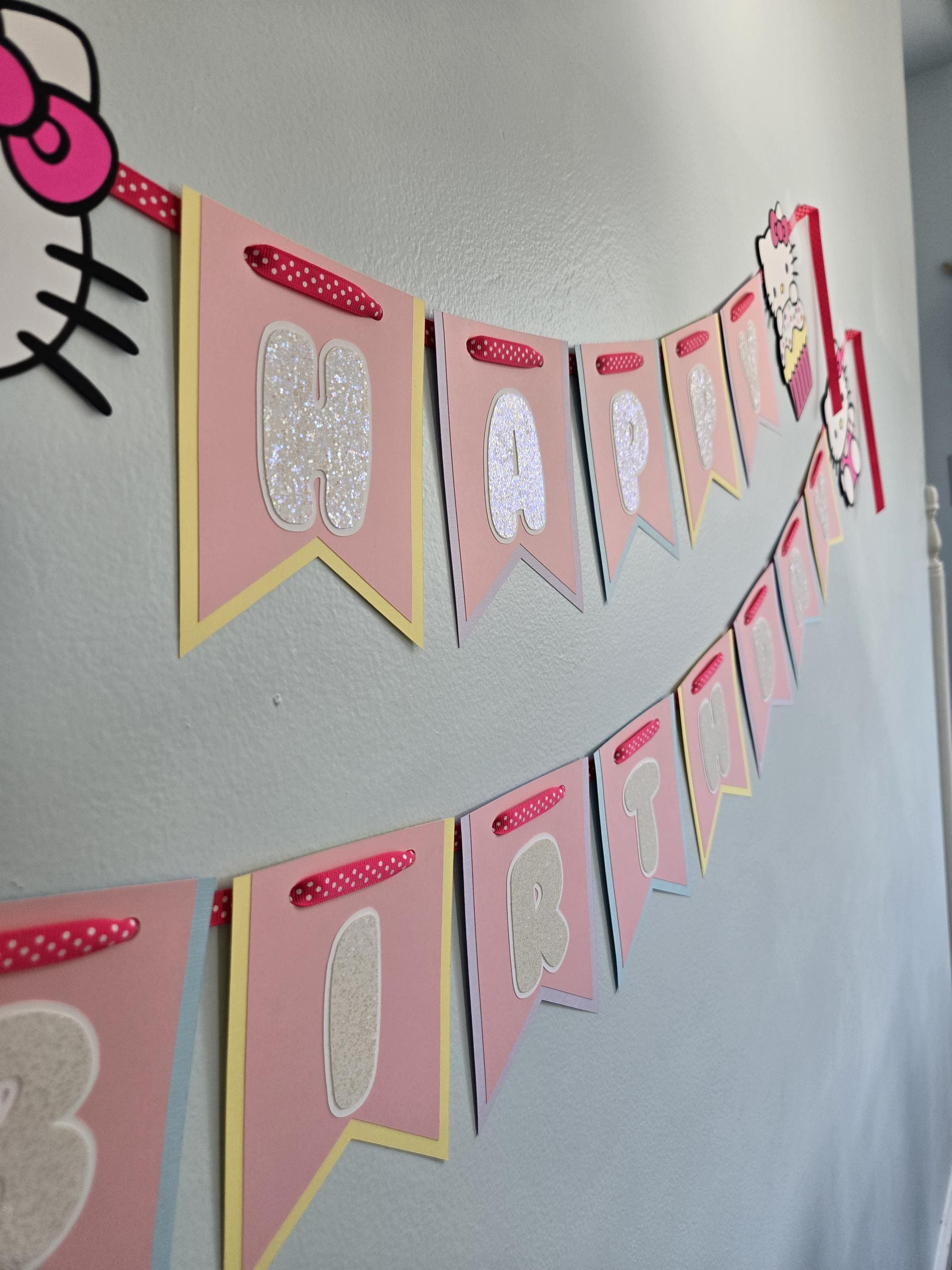 Hello Kitty Banner, Sanrio Birthday Decorations, Kawaii Decorations ...