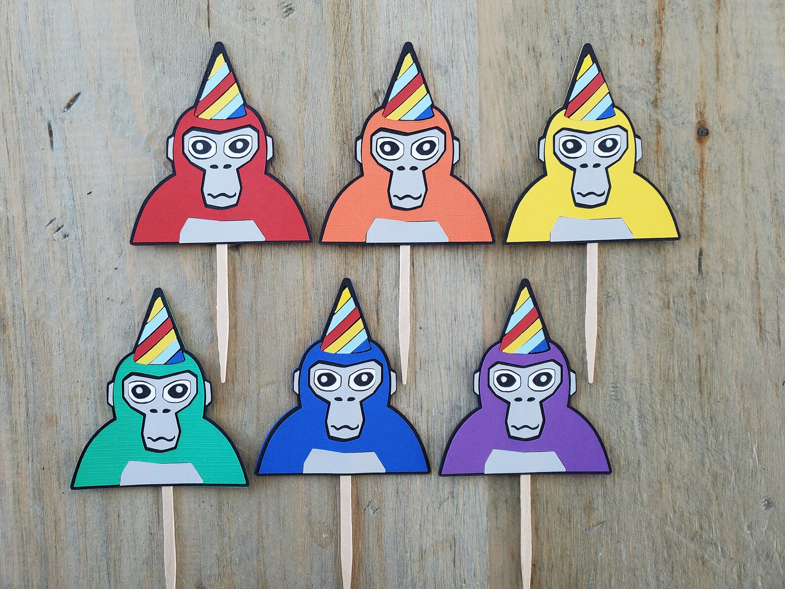 Gorilla Tag Birthday Decorations, Gorilla Tag Cupcake Toppers Diecut ...