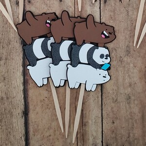 We Bare Bears Cupcake Toppers, We Bare Bears Birthday Decorations Set ...
