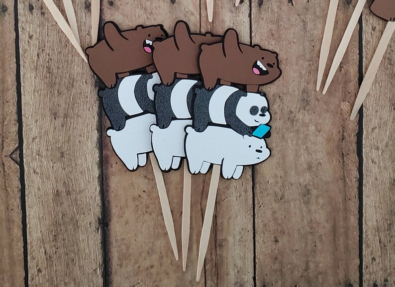 We Bare Bears Cupcake Toppers We Bare Bears Birthday - Etsy