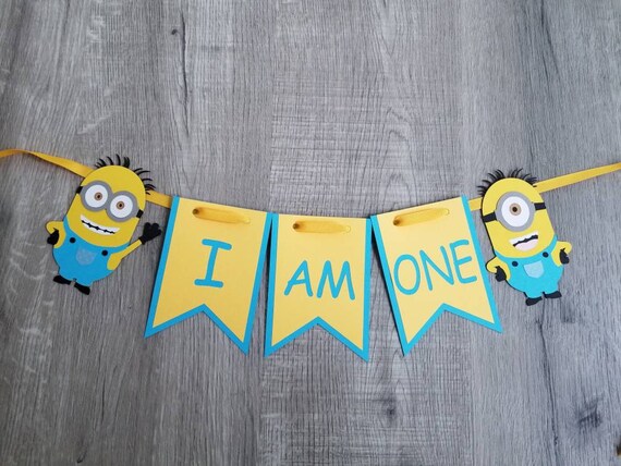 Minion Birthday banner Minion highchair banner Minion | Etsy