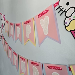 Hello Kitty Banner, Sanrio Birthday Decorations, Kawaii Decorations ...
