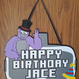 Gorilla Tag Door Sign, Gorilla Decorations, VR Birthday on Ribbon Ready ...