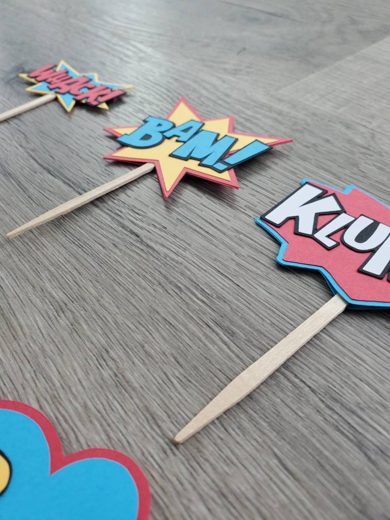 Superhero Birthday Batman retro Exclamations Interjections | Etsy