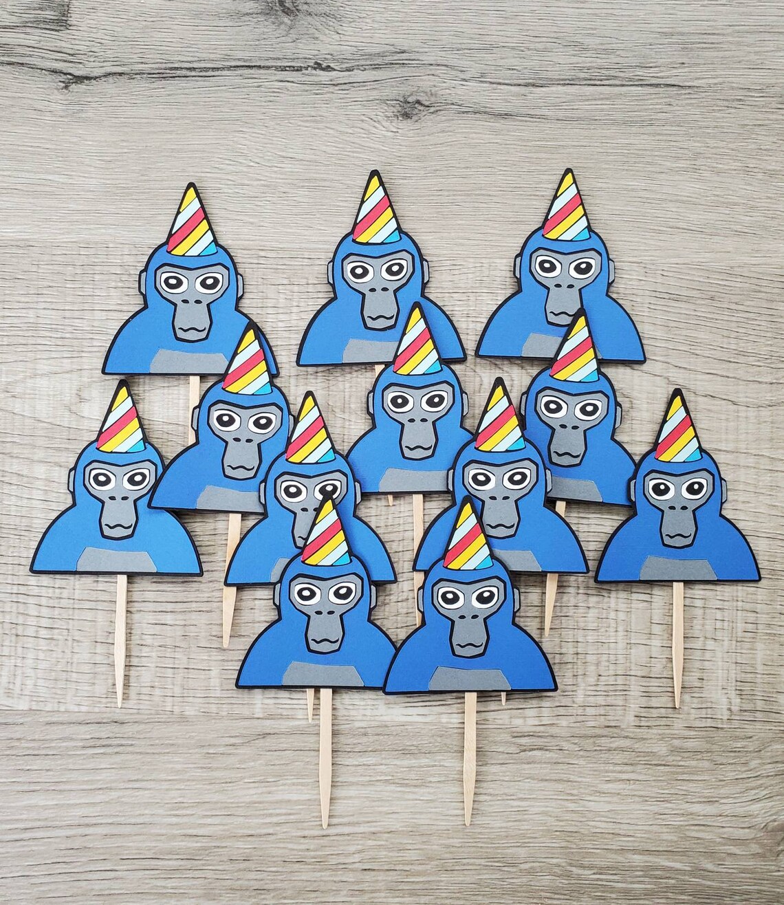 Gorilla Tag Birthday Decorations Gorilla Tag Cupcake Toppers - Etsy