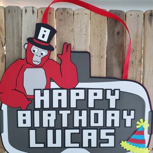 Gorilla Tag Door Sign, Gorilla Decorations, VR Birthday on Ribbon Ready ...