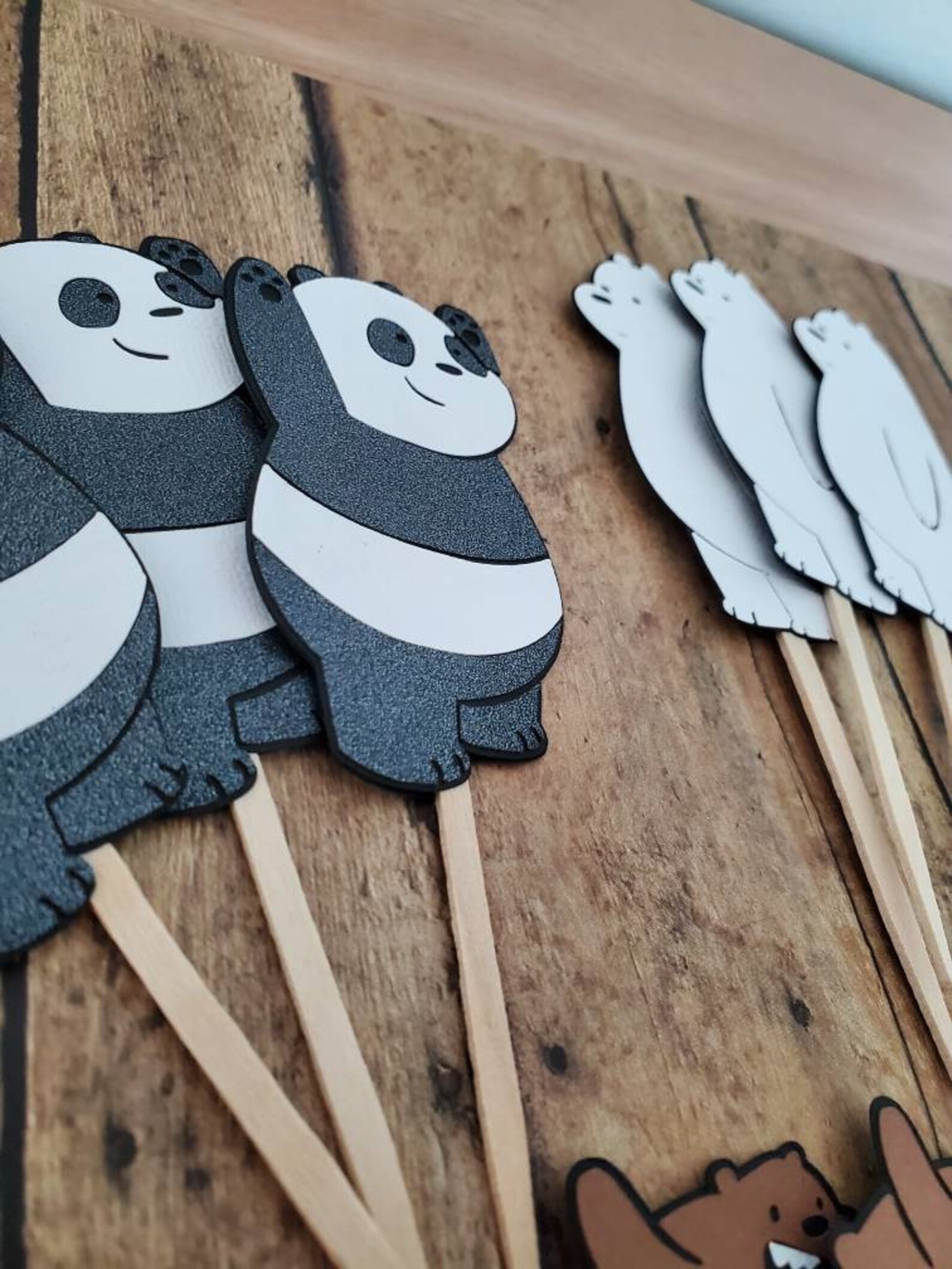 We Bare Bears Cupcake Toppers We Bare Bears Birthday - Etsy