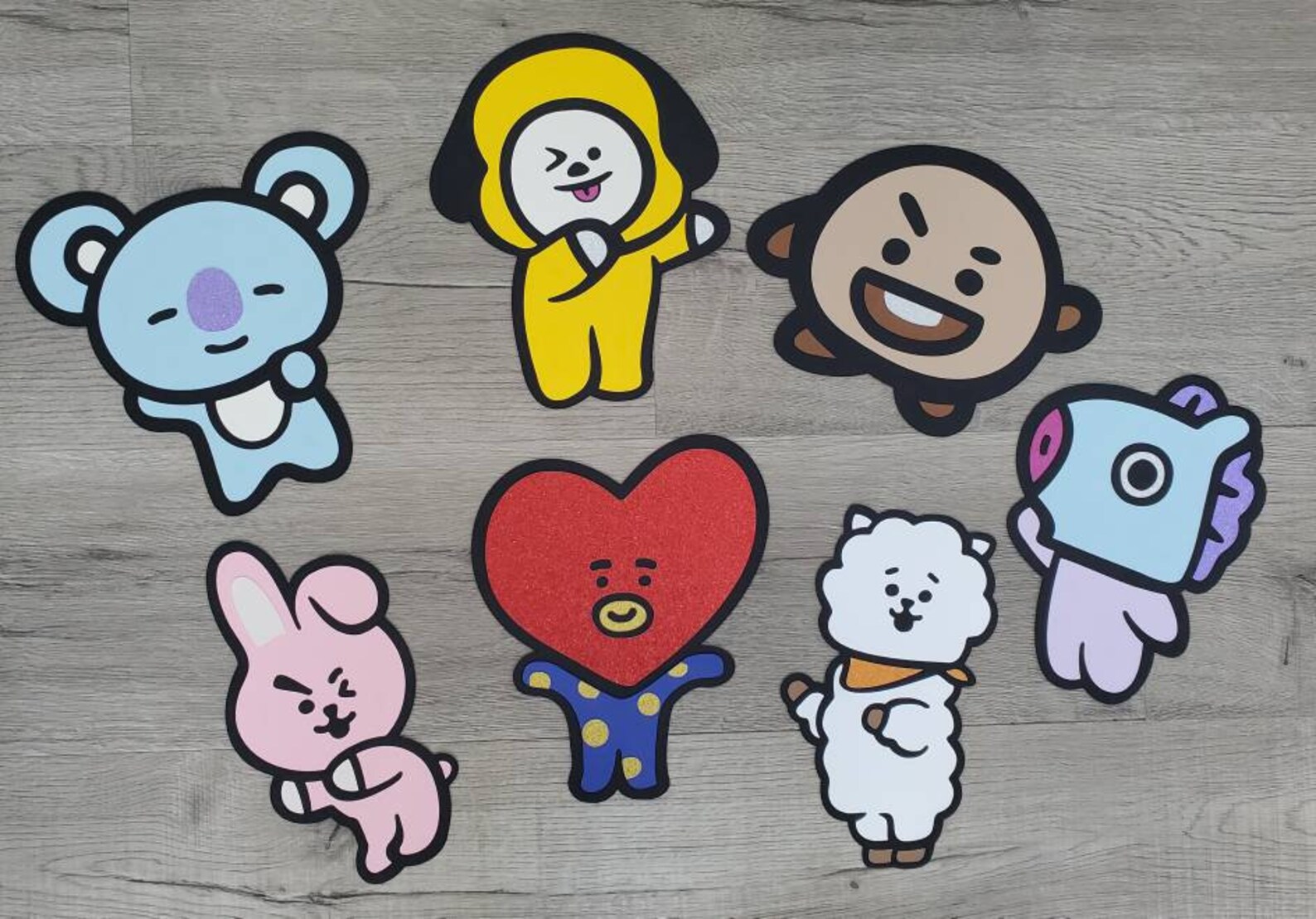 KPOP banner BTS Birthday banner with 7 character cutouts | Etsy