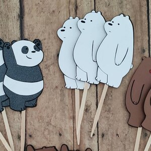 We Bare Bears Cupcake Toppers, We Bare Bears Birthday Decorations Set ...