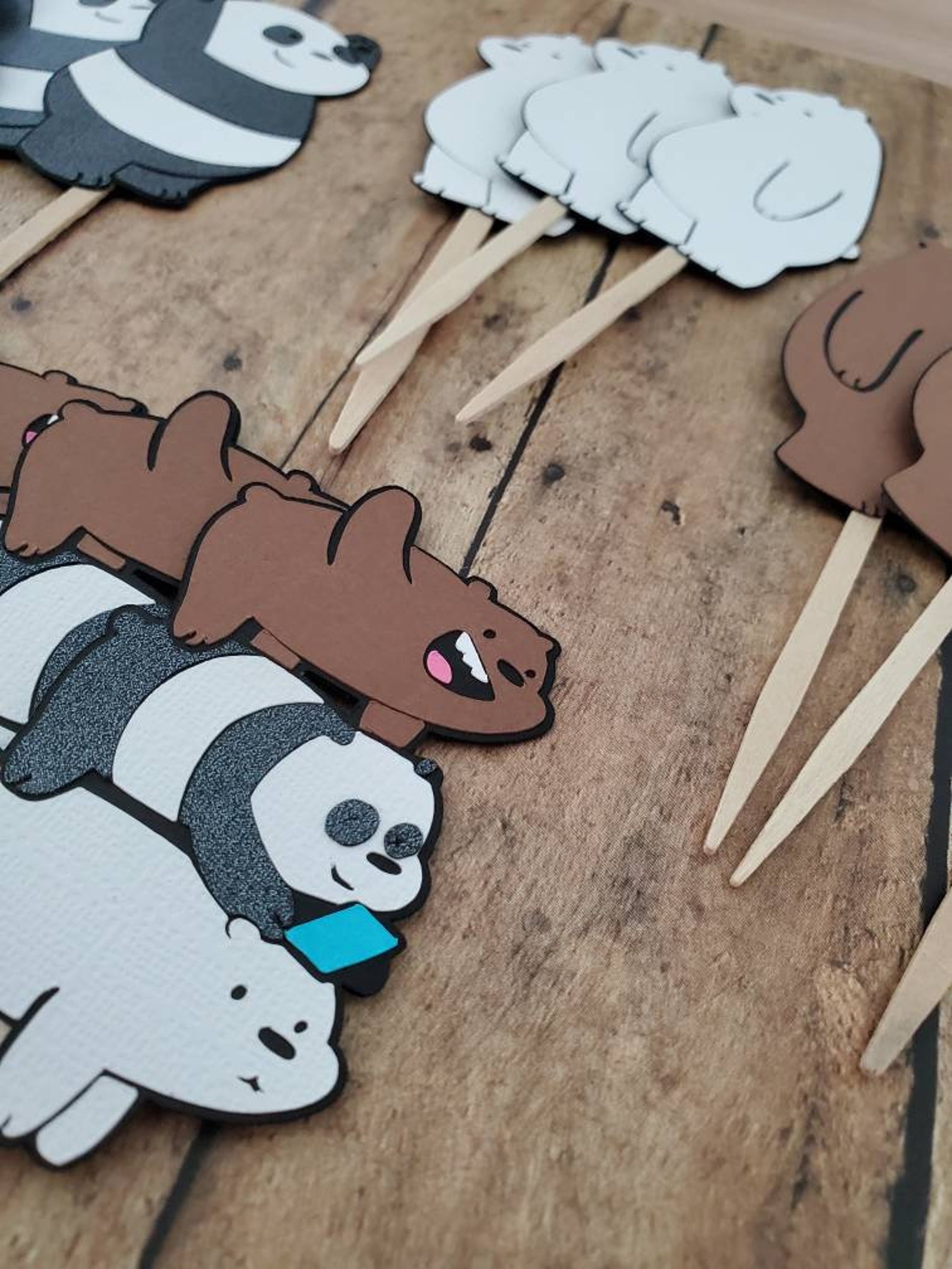 We Bare Bears Cupcake Toppers We Bare Bears Birthday - Etsy