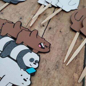 We Bare Bears Cupcake Toppers, We Bare Bears Birthday Decorations Set ...