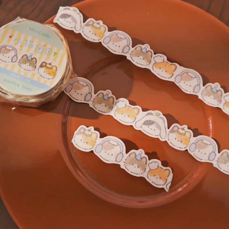 Kawaii Cat Shaped Washi Tape | Cute Kitten Decorative Tape | Planner ...