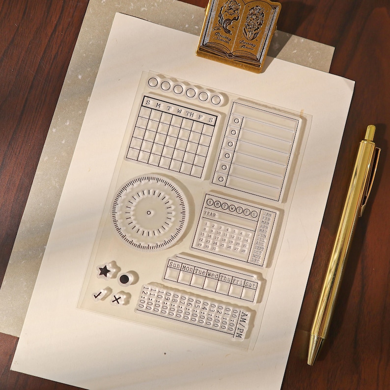 Weekly Plan Clear Stamp | Calendar Habit Tracker Timeline Checklist ...