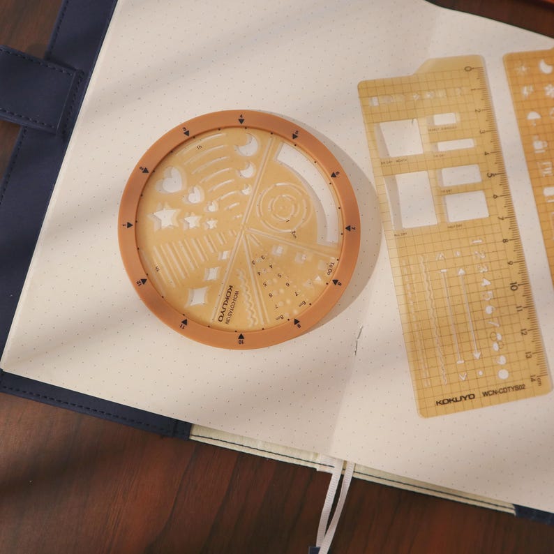 KOKUYO Creative Rotation Ruler | Stencil Ruler | Rotating Circle Ruler ...