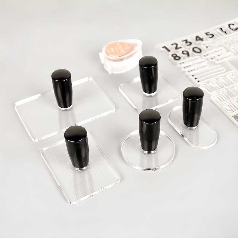Acrylic Stamp Block With Handle | Mounting Pad | Essential Tool for ...