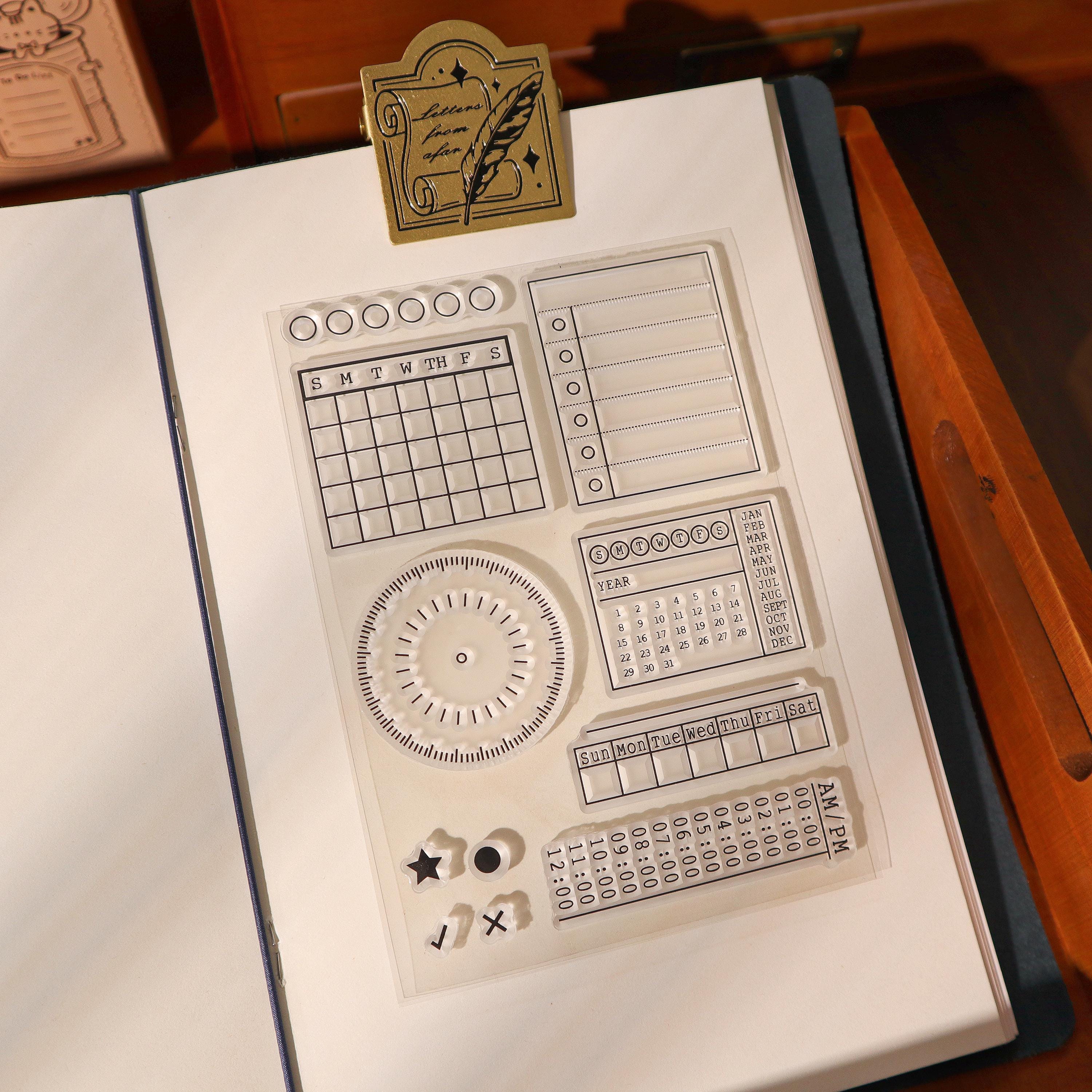 Weekly Plan Clear Stamp | Calendar Habit Tracker Timeline Checklist ...