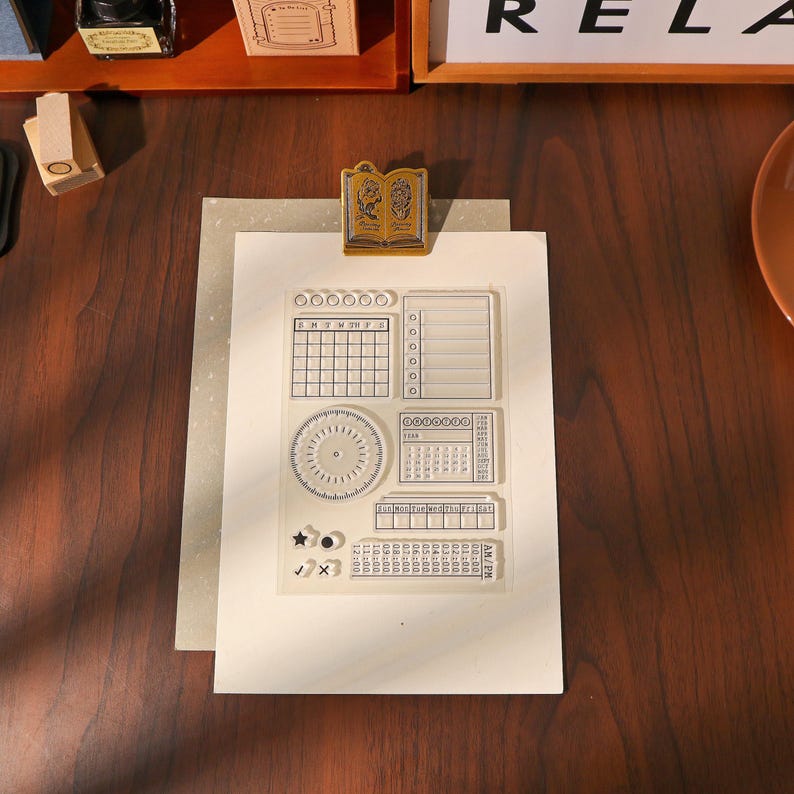 Weekly Plan Clear Stamp | Calendar Habit Tracker Timeline Checklist ...
