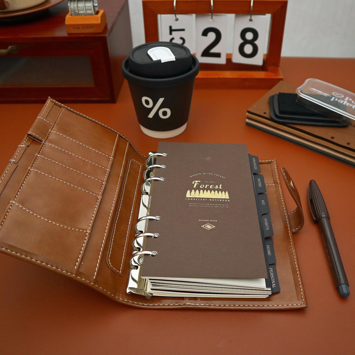 Luxe Vintage Brown Personal Planner Bundle | 6 Ring Binders | 2026 ...