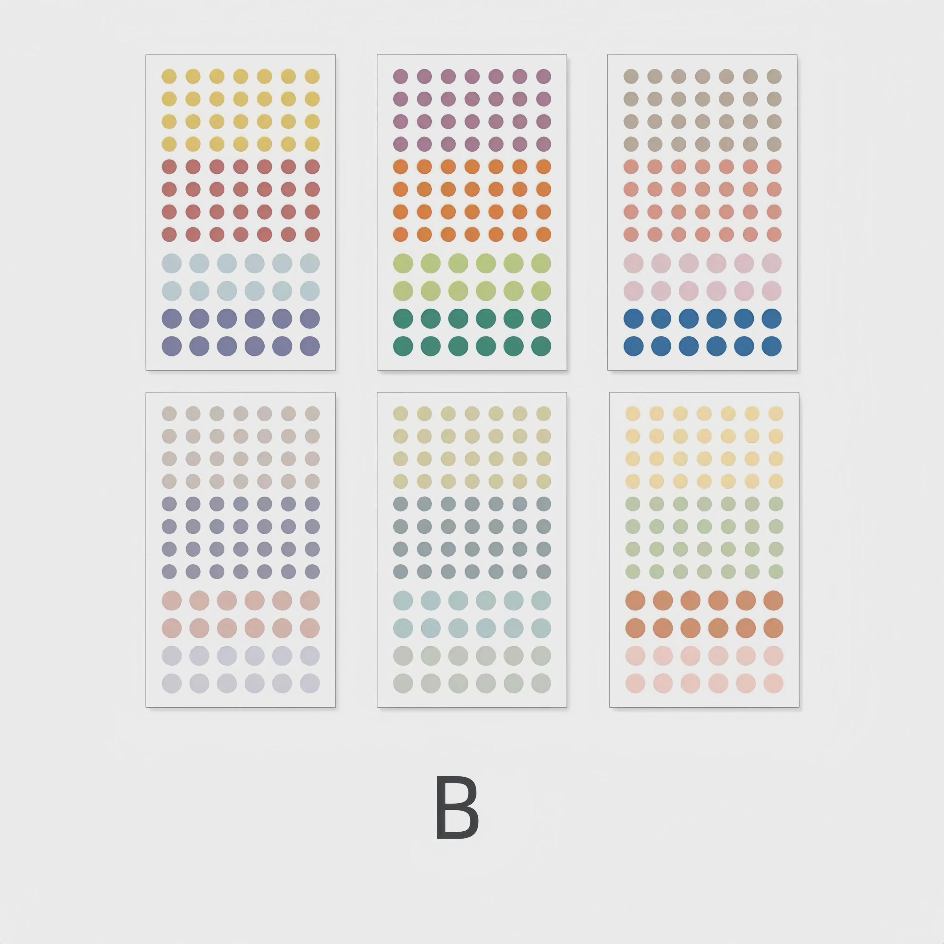 6 Sheets Dot Sticker Set | 6mm & 8mm Soft Pastel Planner Dots ...
