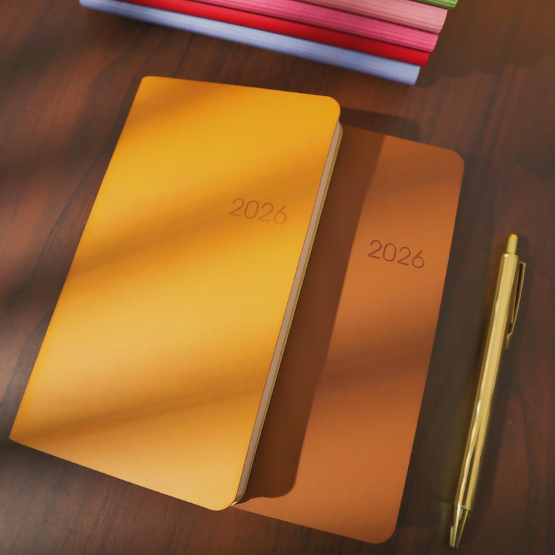 2026 Premium Slim Weekly Planner | Hobonichi Style Leather Planner ...