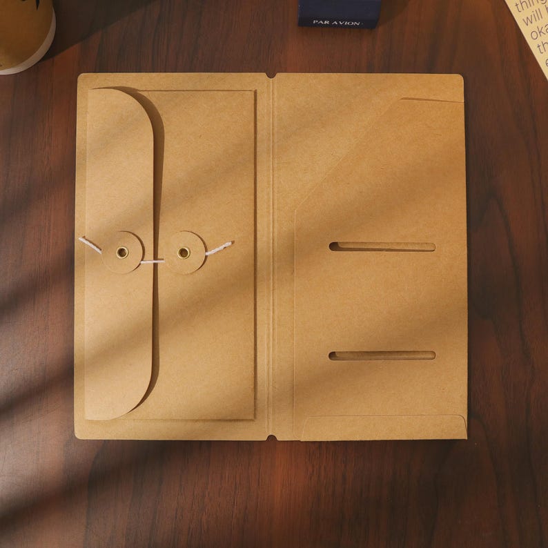 All-in-one Kraft File Folder for Travel Journal | TN Organizer | Card ...