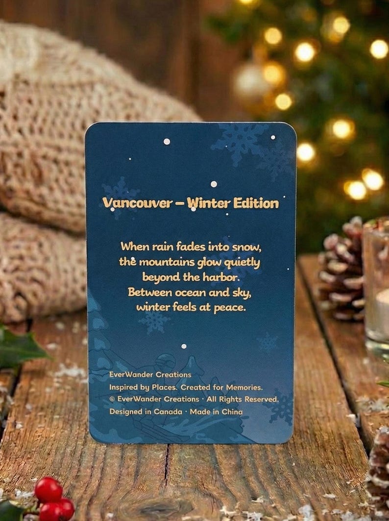 Vancouver Floating Glitter Magnet · Canada Souvenir · Snow Globe Effect ...