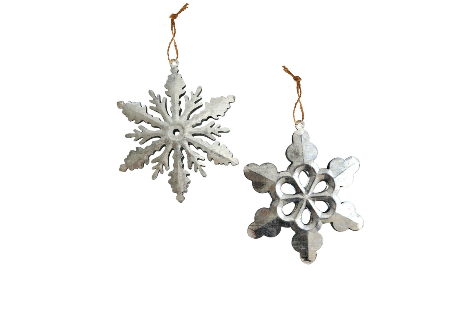 Galvanized Metal Snowflakes , Galvanized Ornaments , Large Metal ...