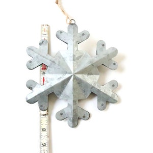 Large Snowflake Ornament Metal Snowflakes Galvanized - Etsy