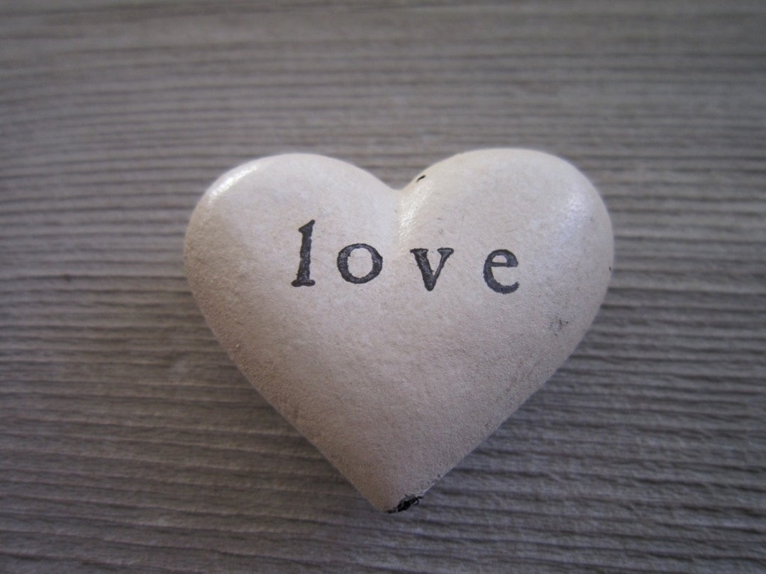 Personalized Heart Rock , White Heart Rock Paperweight , Shabby Chic ...