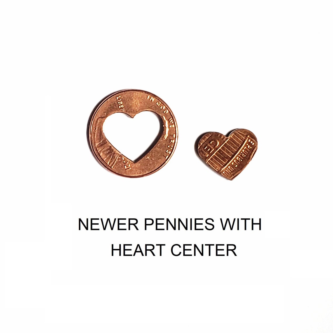Heart Penny Valentine Heart Lucky in Love Heart Cutout - Etsy