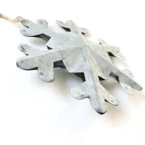 Large Snowflake Ornament , Metal Snowflakes , Galvanized Christmas ...
